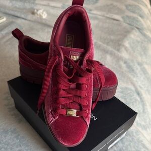 Puma | Shoes | Puma Red Sneakers Modern Suede Design | Poshmark